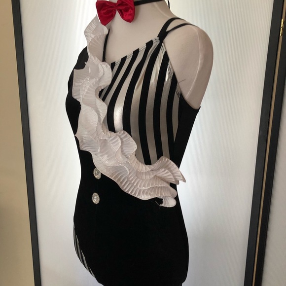 Dansco | Dresses | Dansco Jazz Unitard Costume Black White Adult S M ...